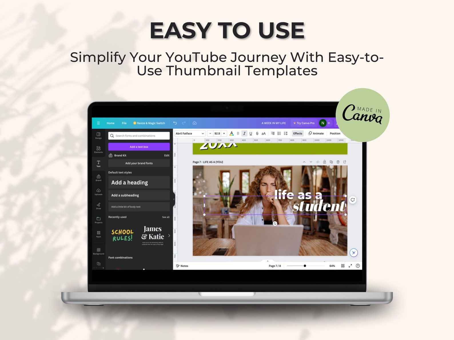 Youtube Influencer Vlogger Thumbnail Templates Kit | Animated Intro and ...
