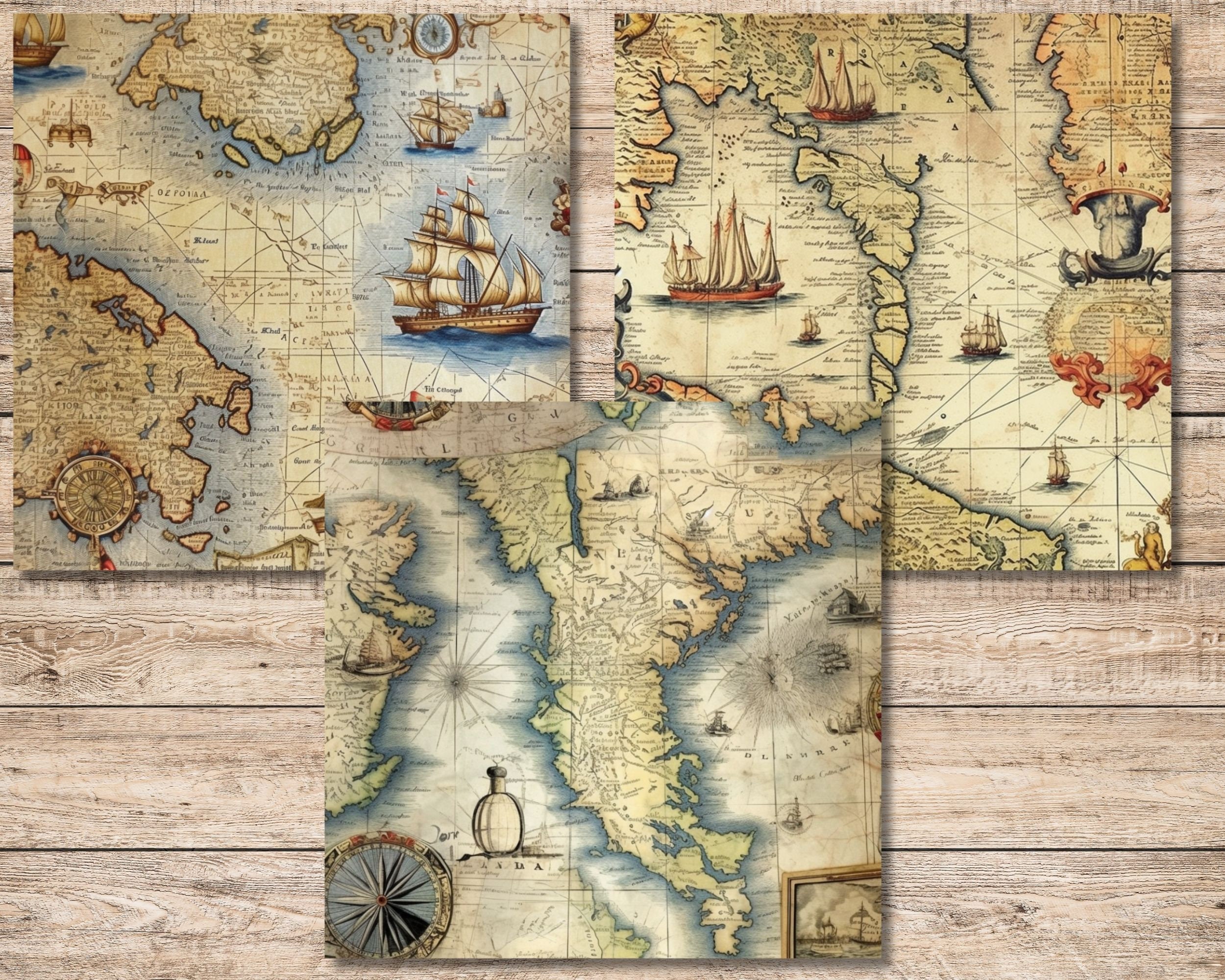 Old Map Junk Journal Kit Junk Journal Kit Collage Art Antique World Map ...