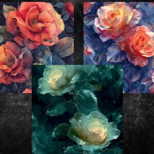 Ink Roses Digital Paper - Alcohol Ink Textures for Spring, Printable ...