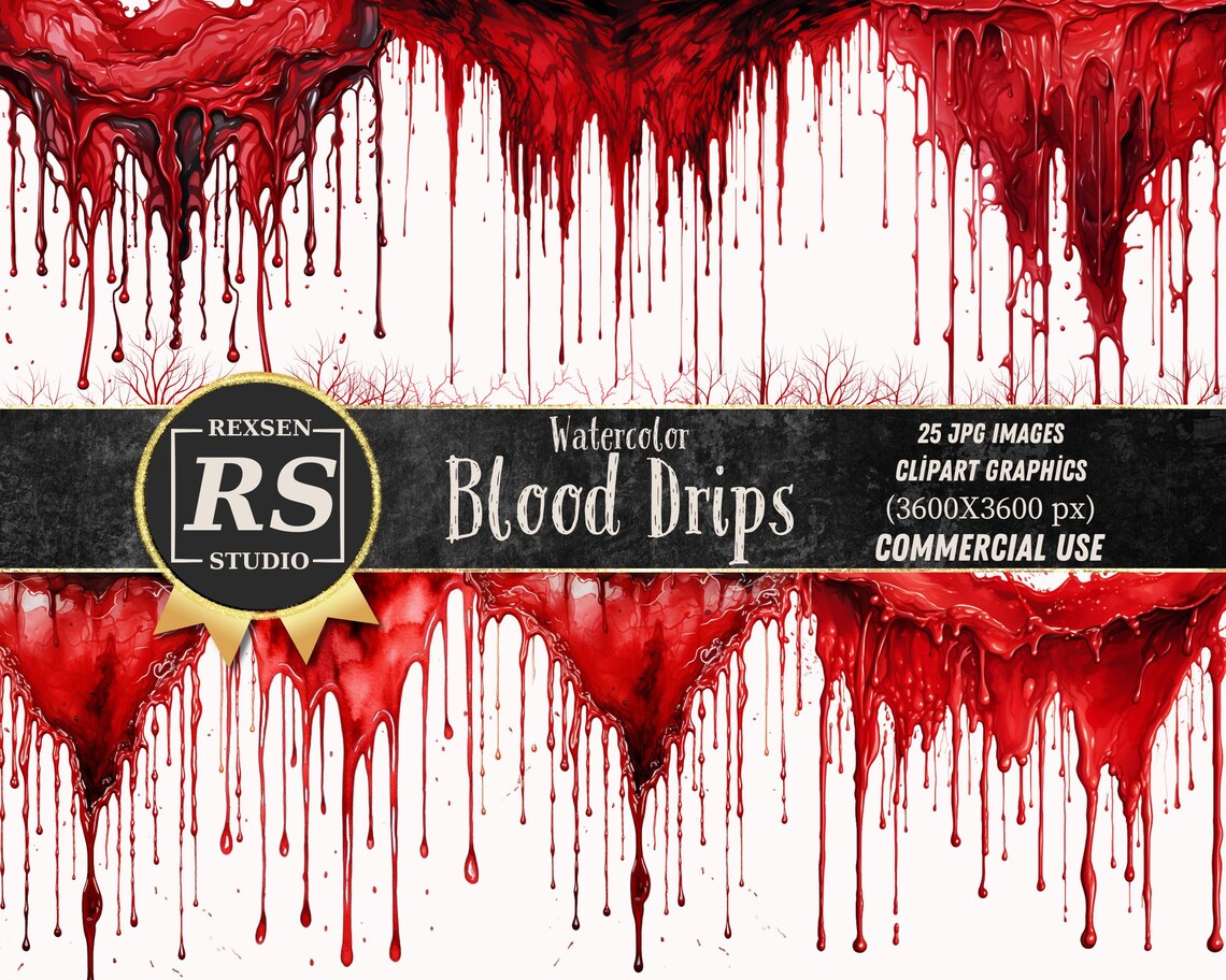 Blood Watercolor Drip Clipart, Printable Paint Splash Png, Vampire ...