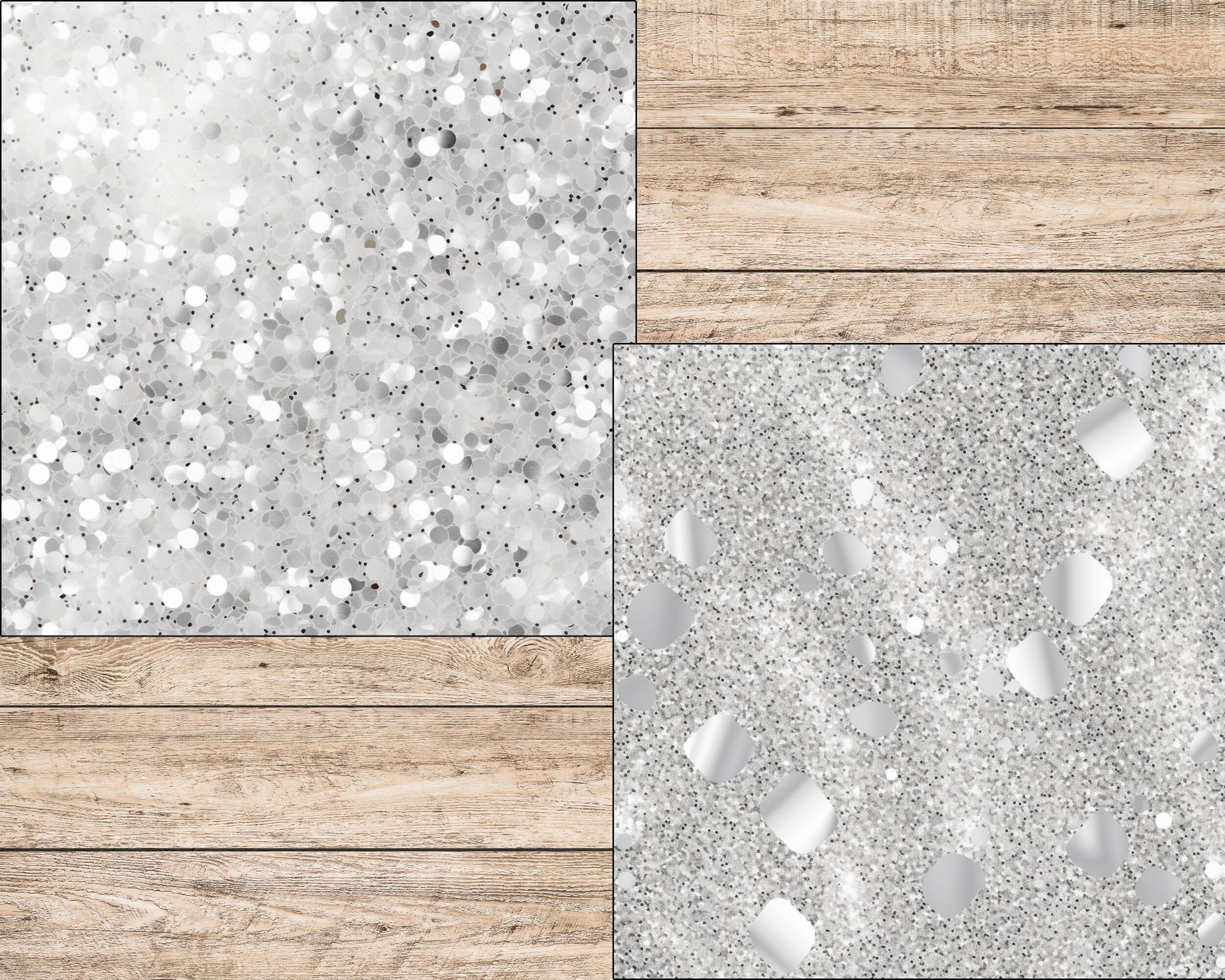 Luxury White Digital Paper, Seamless White Silver Scrapbook Paper ...