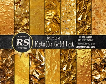 Gold Foil Glitter Digital Paper, Gold Digital Texture Paper Yellow Gold ...