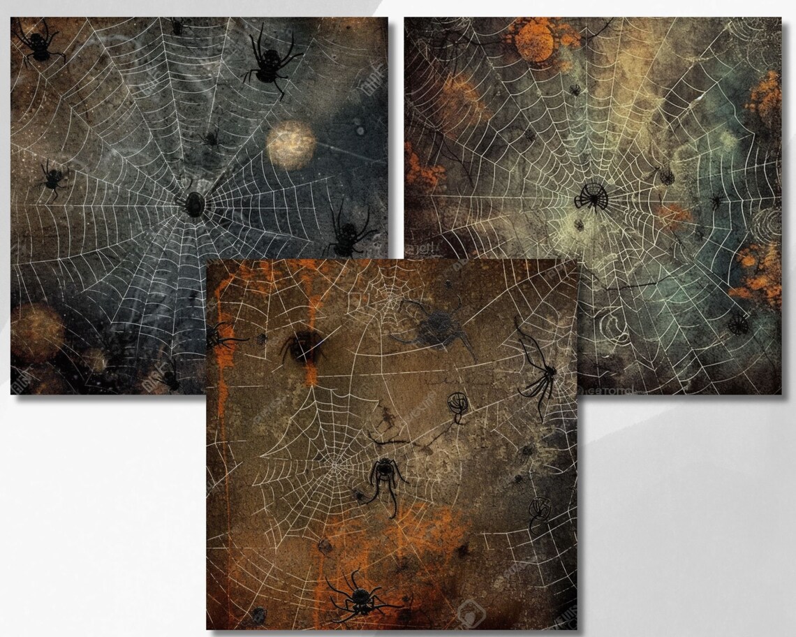 Cobweb Grunge Digital Paper, Printable Scrapbook Paper Halloween ...