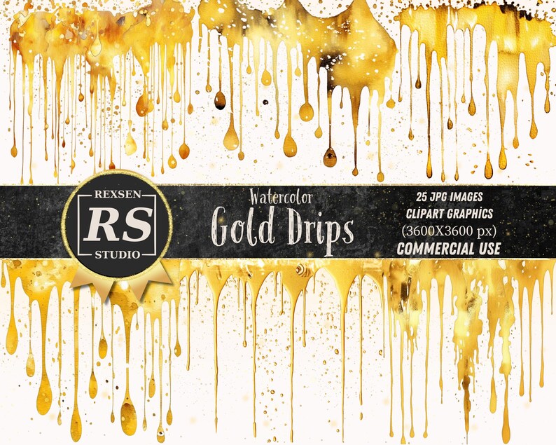 Gold Drip Clipart, Printable Gold Paint Splash Png, Gold Dripping ...