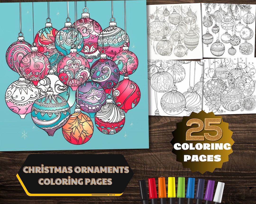 Christmas Ornaments Coloring Pageschristmas Balls Coloring - Etsy