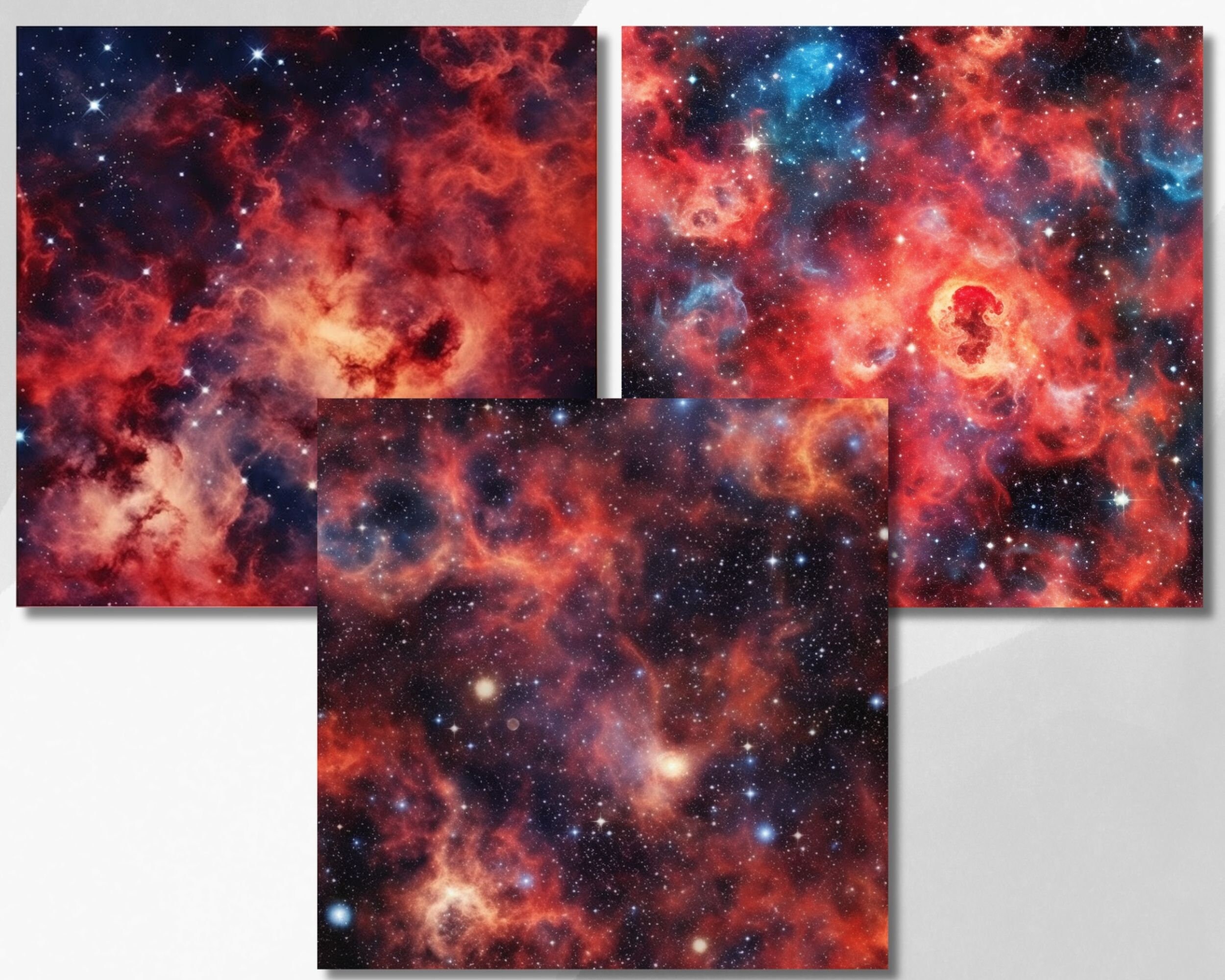 Red Galaxy Backgrounds Digital Paper - Outer Space Textures With Starry ...