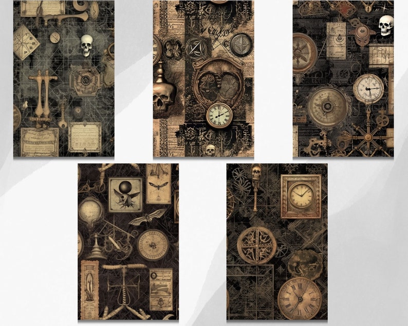 Gothic Junk Journal Pages, Dark Fantasy Scrapbook Page, Occult Journal ...