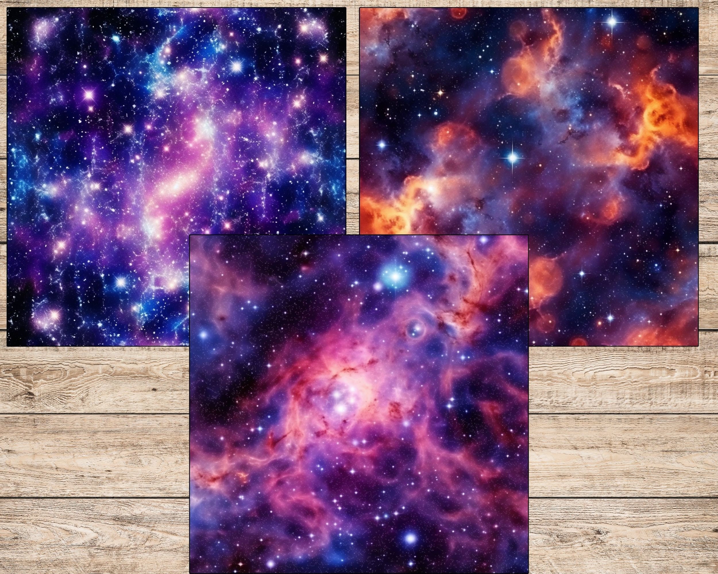 Nebulae Digital Paper, Seamless Texture Galaxy Nebula and Star ...
