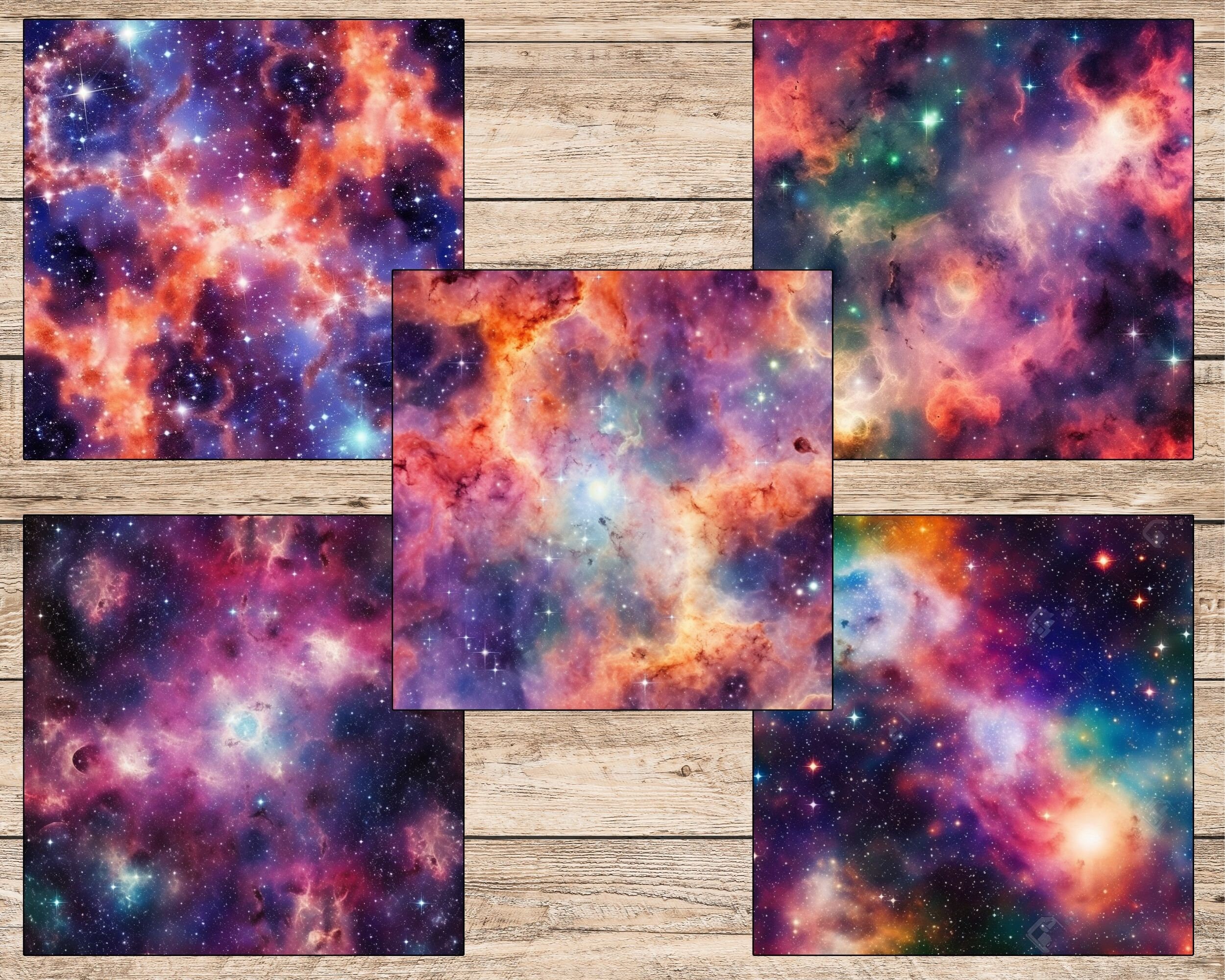 Nebulae Digital Paper, Seamless Texture Galaxy Nebula and Star ...