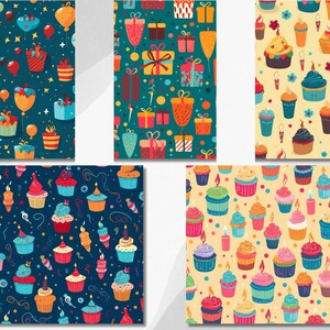 Birthday Digital Paper, Birthday Pattern, Happy Birthday Pattern ...