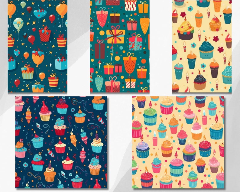 Birthday Digital Paper, Birthday Pattern, Happy Birthday Pattern ...