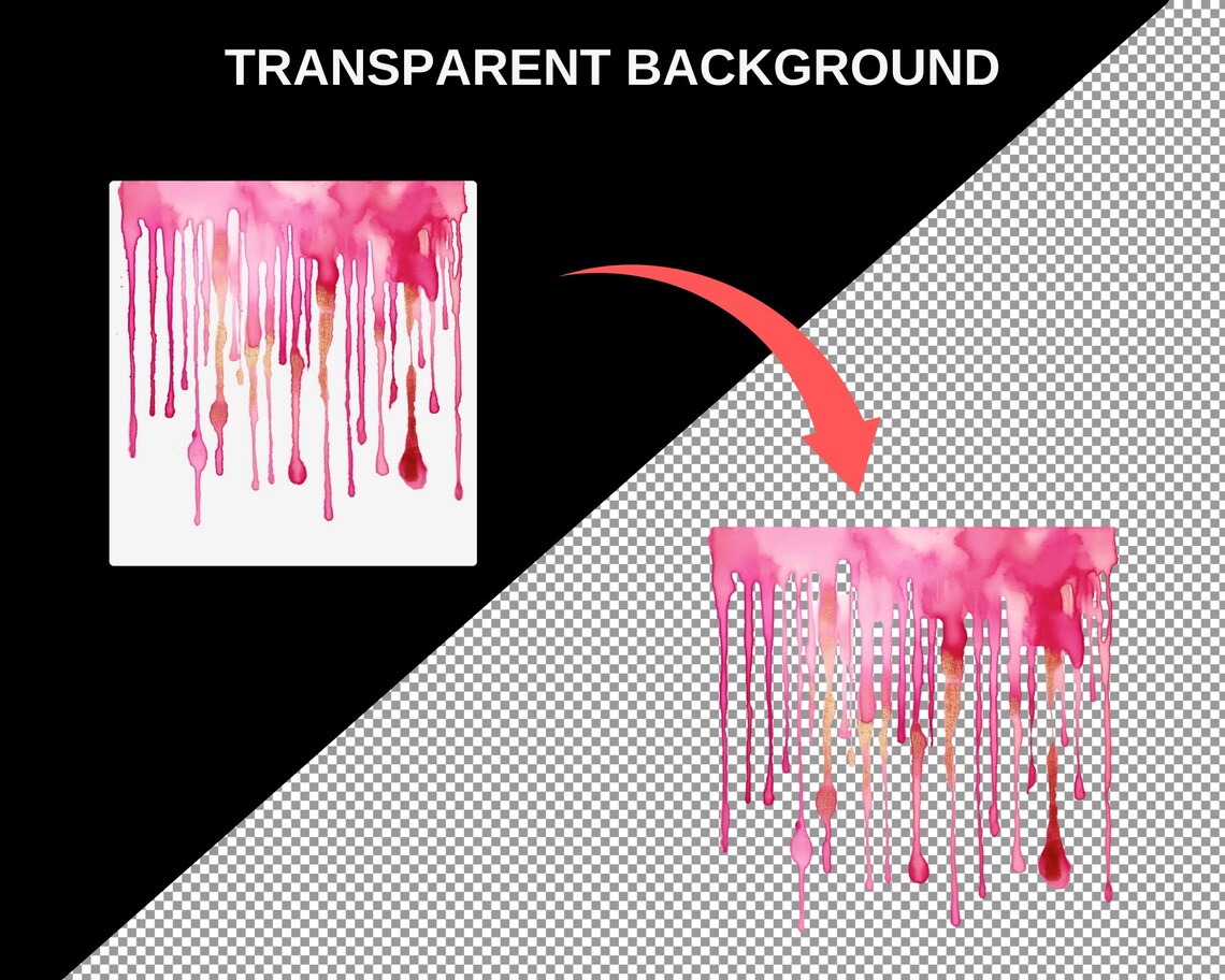 Hot Pink Glitter Drips Overlays - Glitter Drips Like Frosting With Foil ...