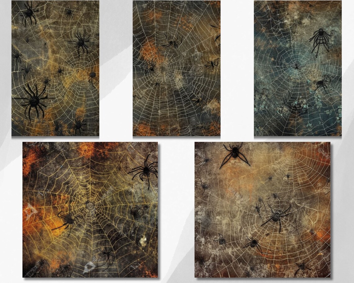 Cobweb Grunge Digital Paper, Printable Scrapbook Paper Halloween ...