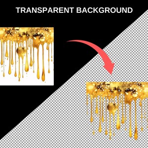 Gold Drip Clipart: Watercolor Paint Splash Overlays (digital Download ...