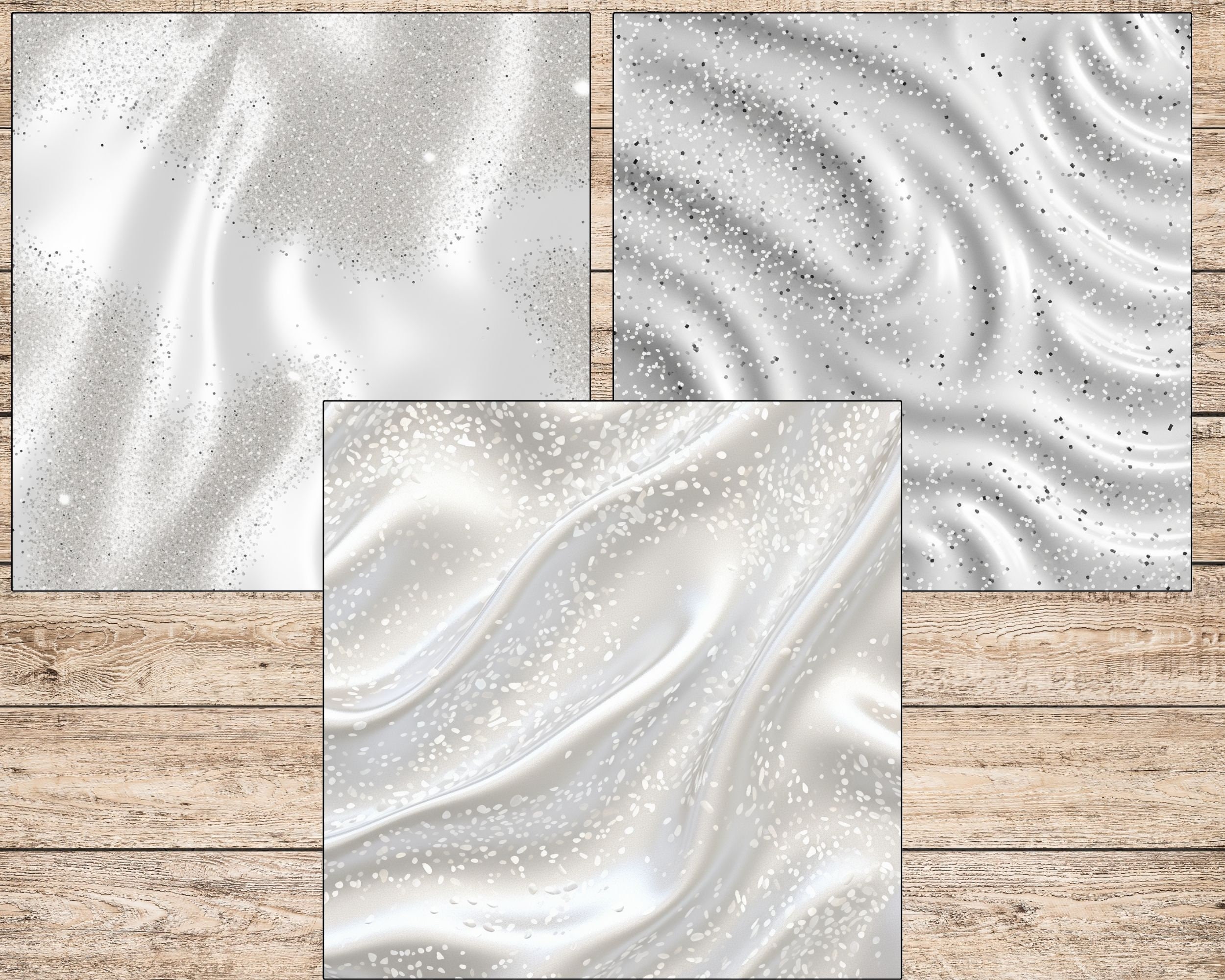 Luxury White Digital Paper, Seamless White Silver Scrapbook Paper ...