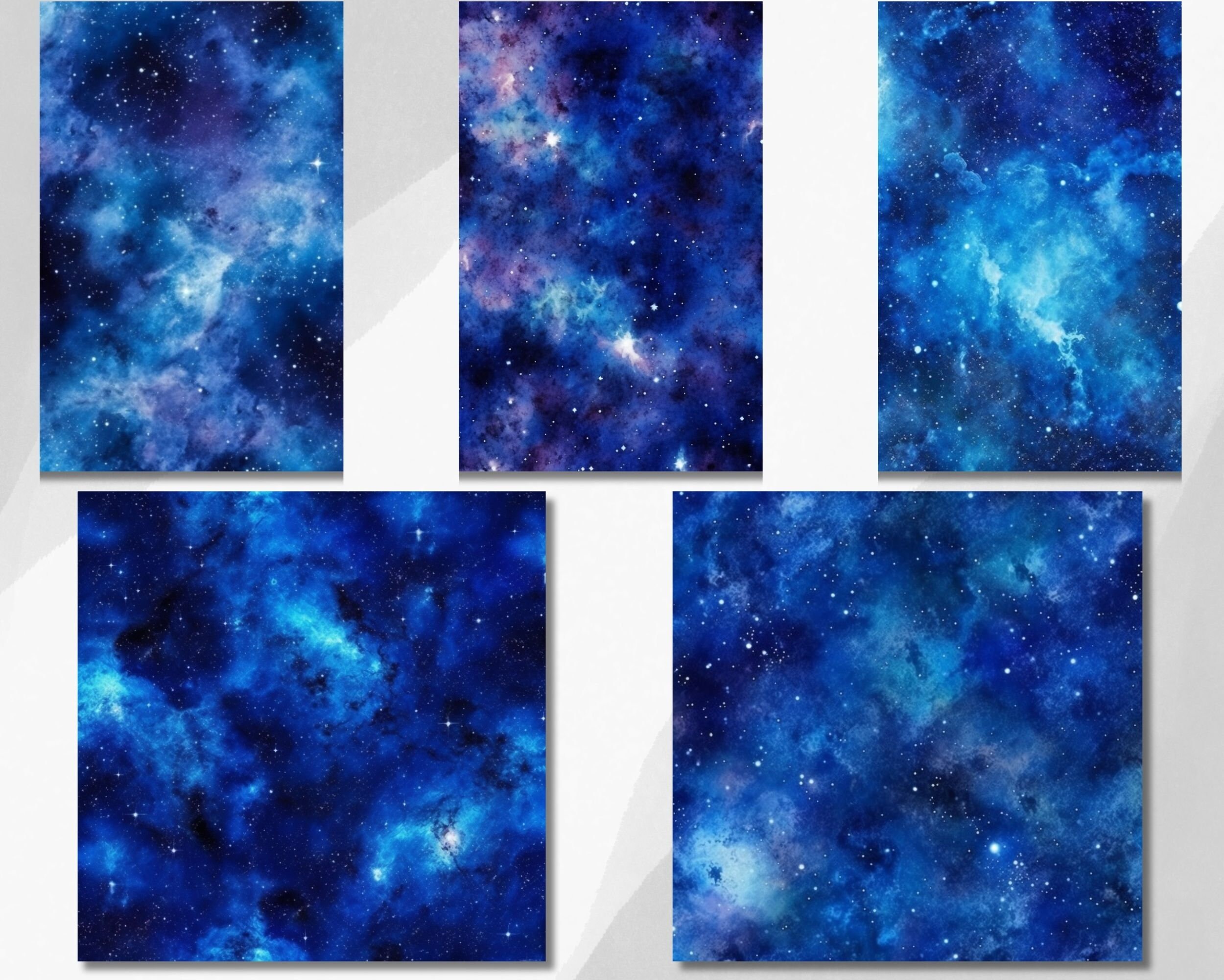 Ultramarine Galaxy Backgrounds Digital Paper - Outer Space Textures ...