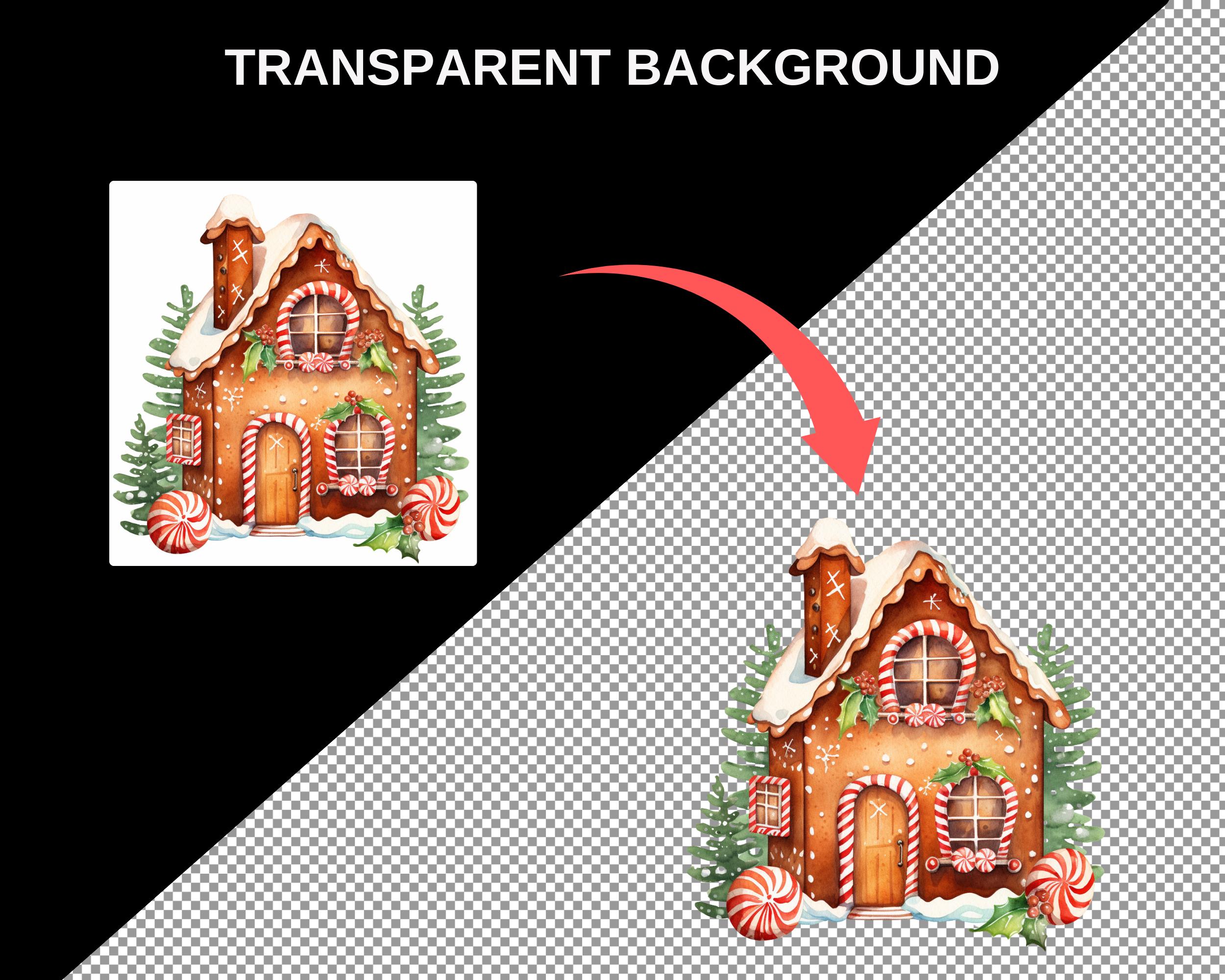 Watercolor Gingerbread House Collection Clipart, 25 PNG Christmas ...