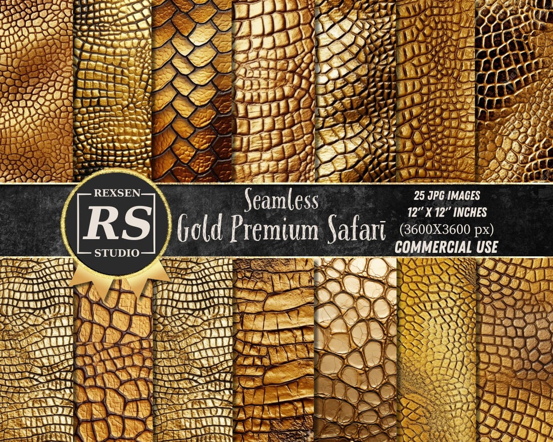 Gold Premium Safari Animal Leather Seamless Backgrounds, Textures of ...
