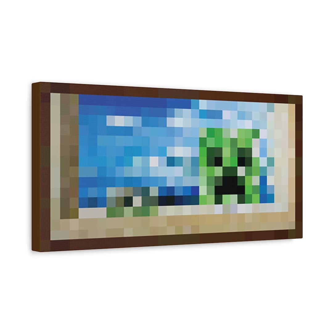 Pixelated Minecraft Creeper Wall Art - Green Gamer Room Decor - Etsy