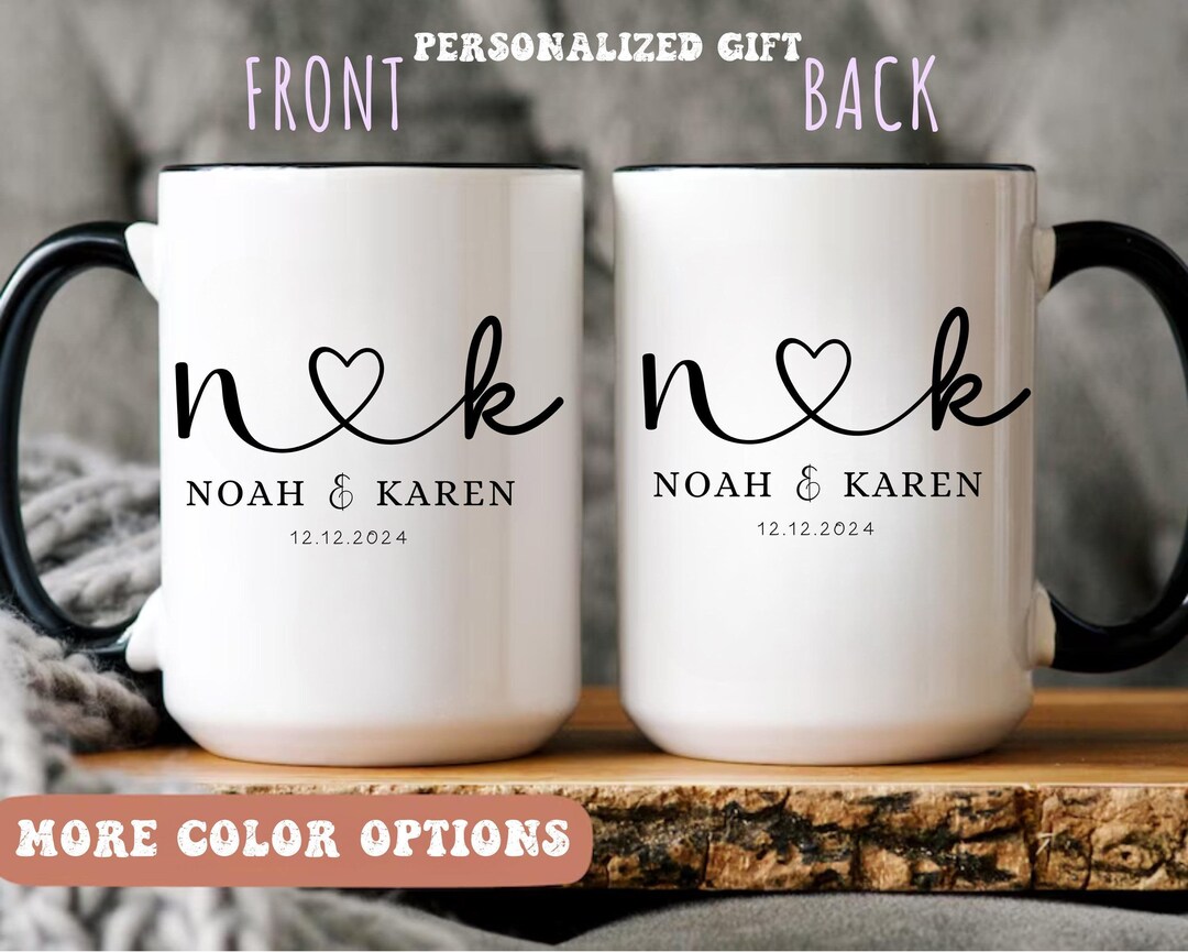 Personalized Wedding Couple Coffee Mug, Custom Bride & Groom Mug,unique ...