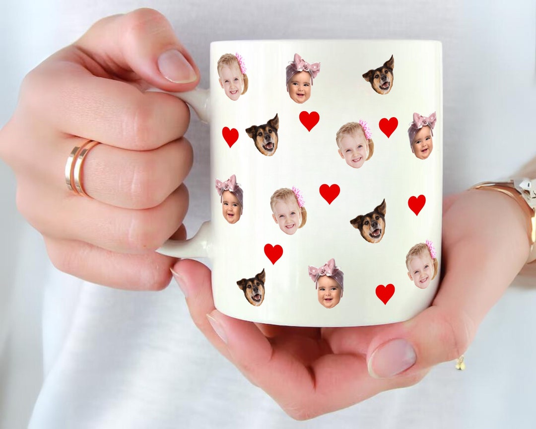 Personalized Face Mug, Heart Photo Cup, Birthday Gift - Etsy