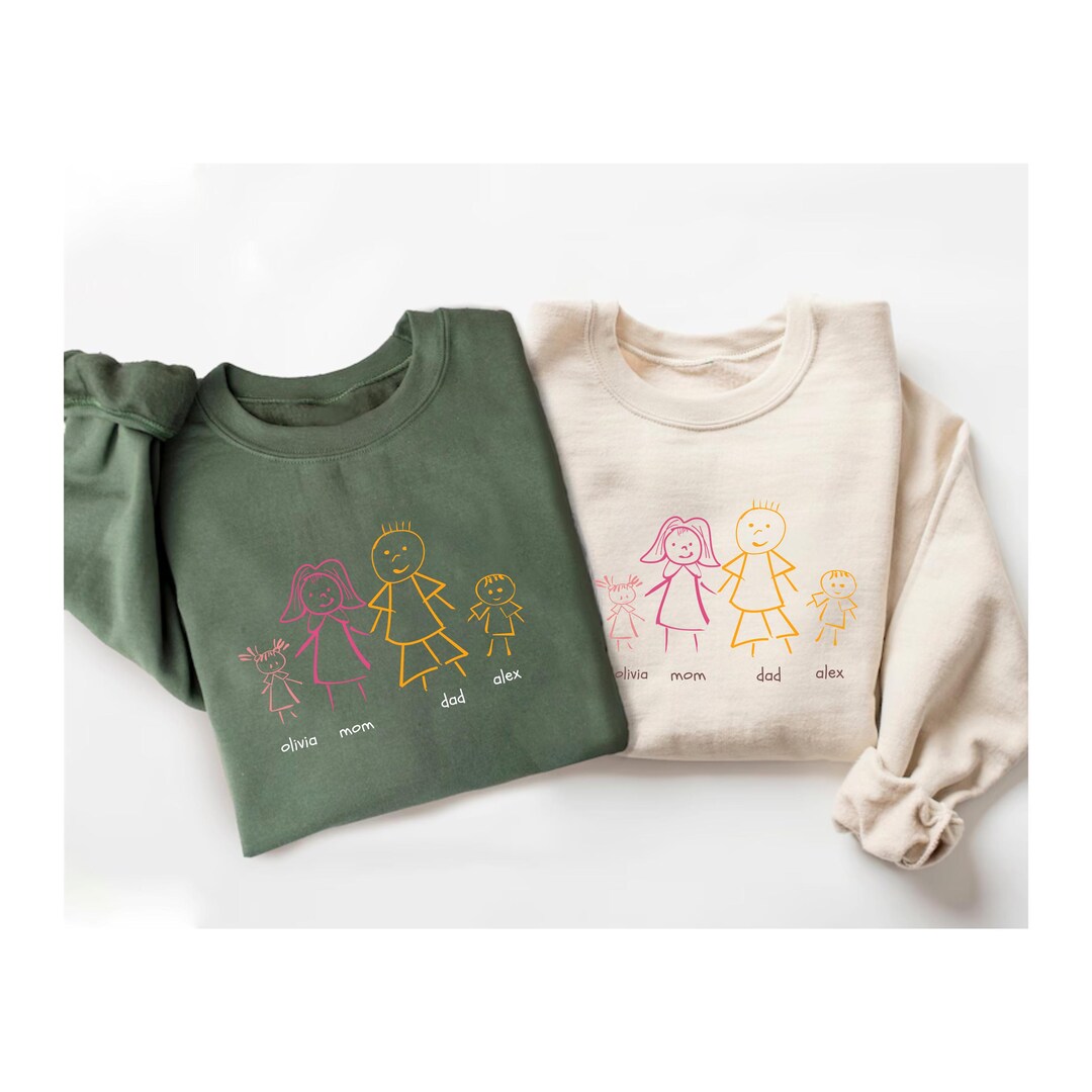 Custom Family Stick Figure Shirt or Sweatshirt: Personalized Matching ...