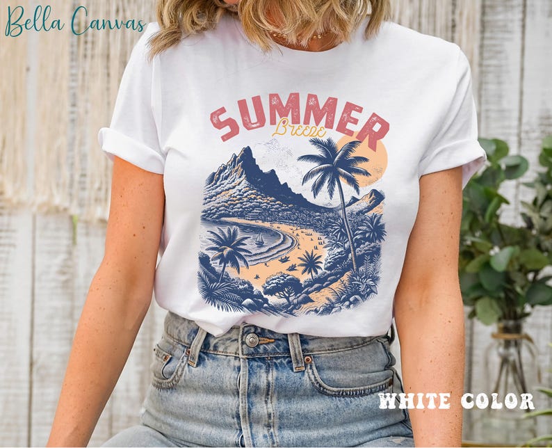 Summer Breeze Shirt, Fashionable Summer Shirt, Palm Tree Design, Retro ...