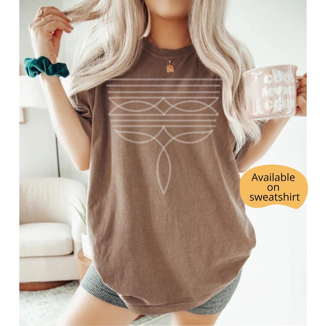 Boot Stitch Design Shirt, Cute Western Tee , Gift for Cowgirl,trendy ...