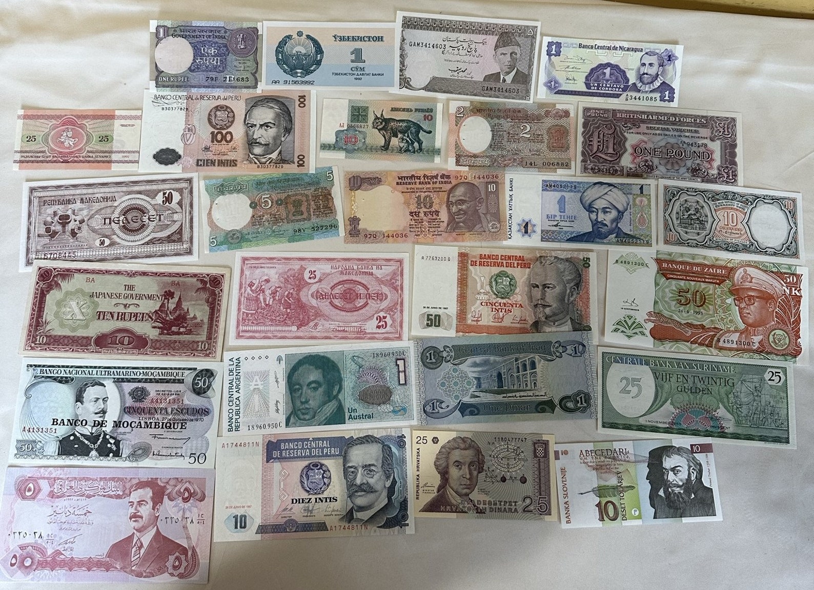 200 Banknotes From Various Countries. Sharp Images of Currency ...