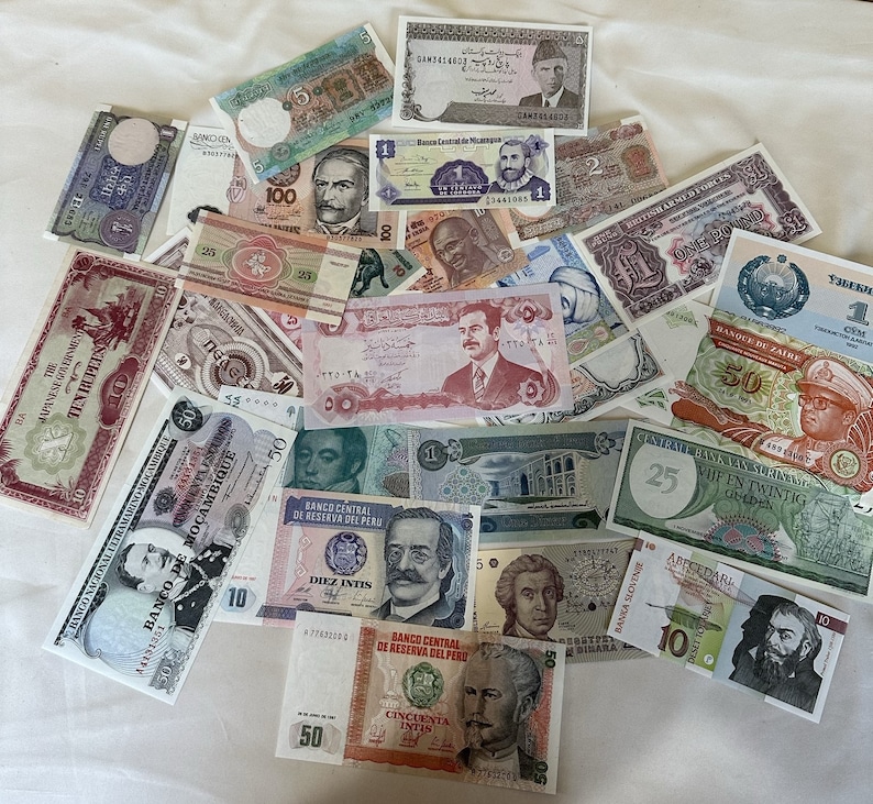 100 Banknotes From Various Countries. Sharp Images of Currency ...