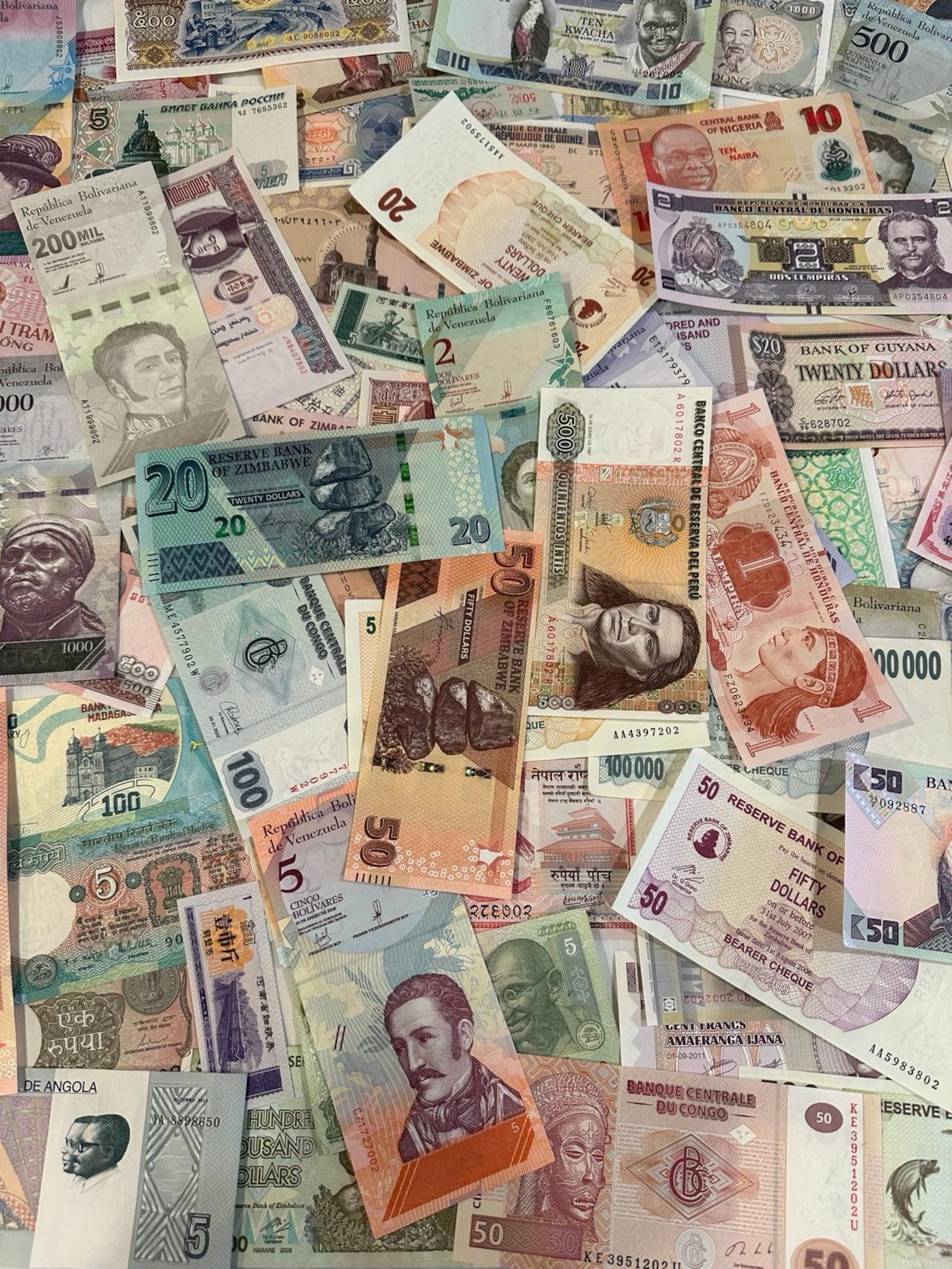 Uncirculated Lot of 10 Different Foreign Paper Money Banknotes ...