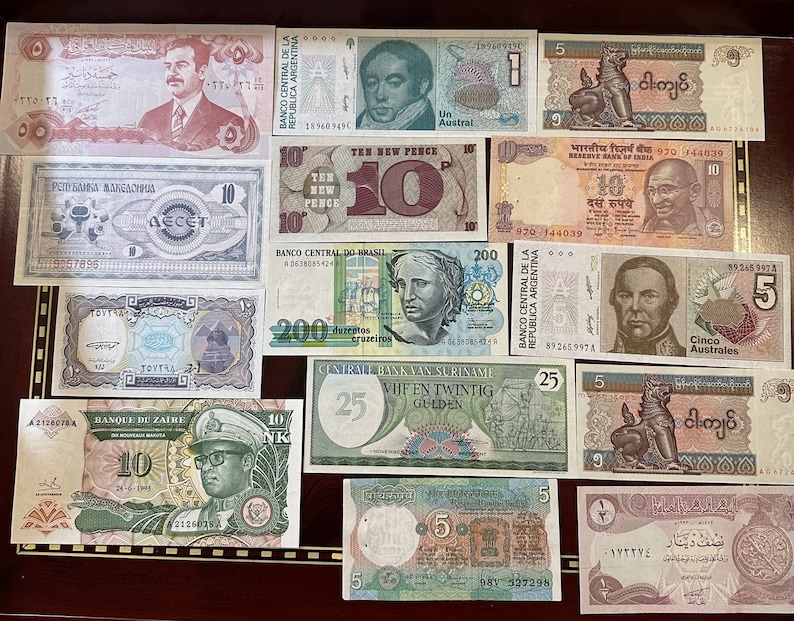 Uncirculated Lot of 10 Different Foreign Paper Money Banknotes ...