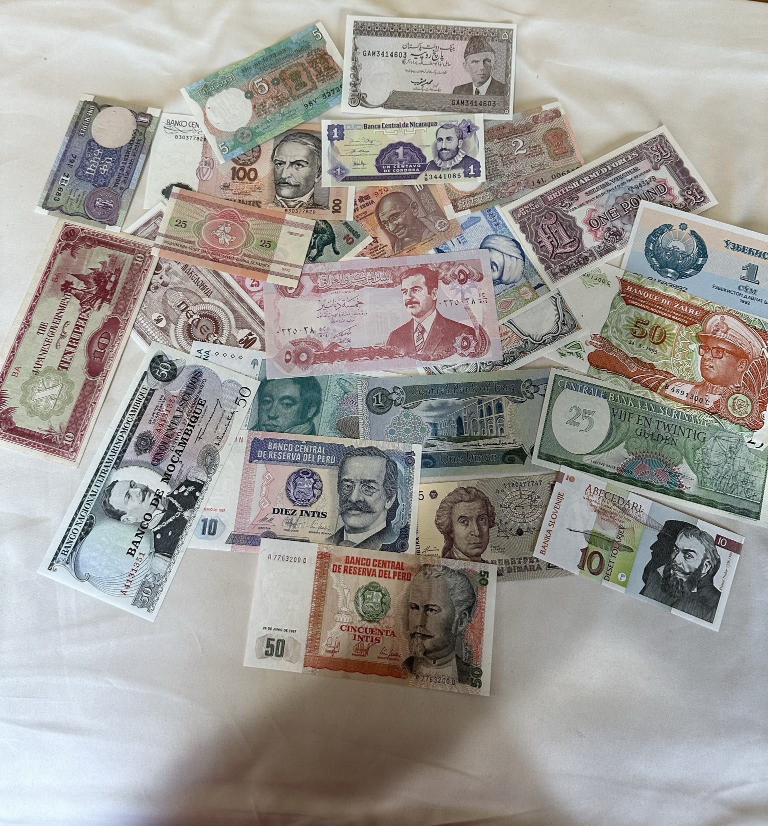 200 Banknotes From Various Countries. Sharp Images of Currency ...