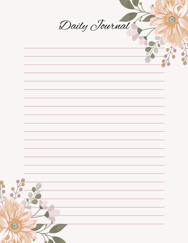 Printable Daily Journal - Etsy