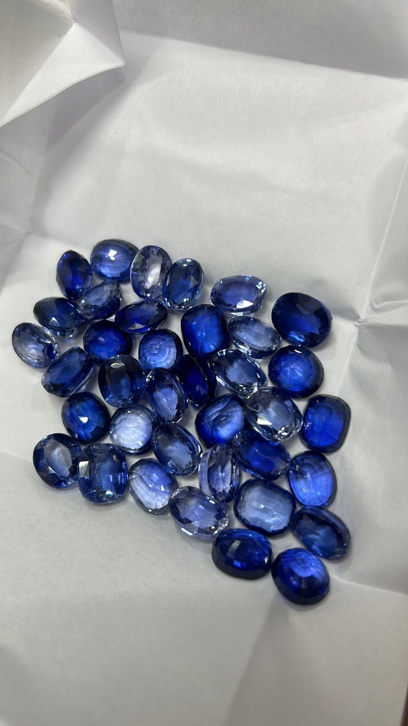 Certified Natural Sapphire Blue NEELAM/NILAM Stone Oval Cut Faceted ...