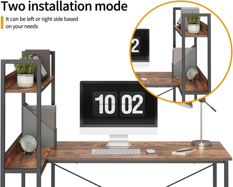 Computer Desk With Storage Shelves, Small L Shaped Desk Home Office ...