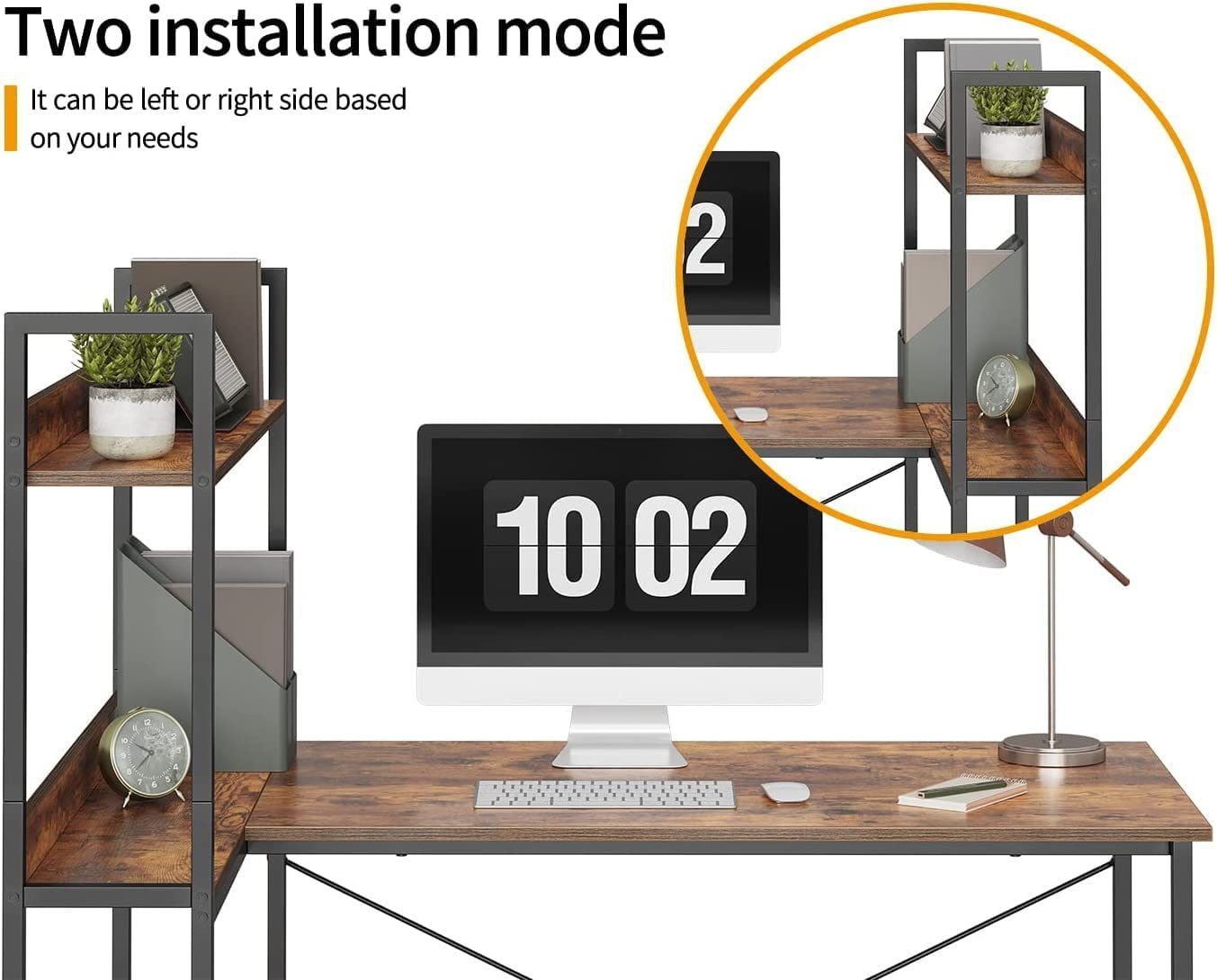 Computer Desk With Storage Shelves, Small L Shaped Desk Home Office ...
