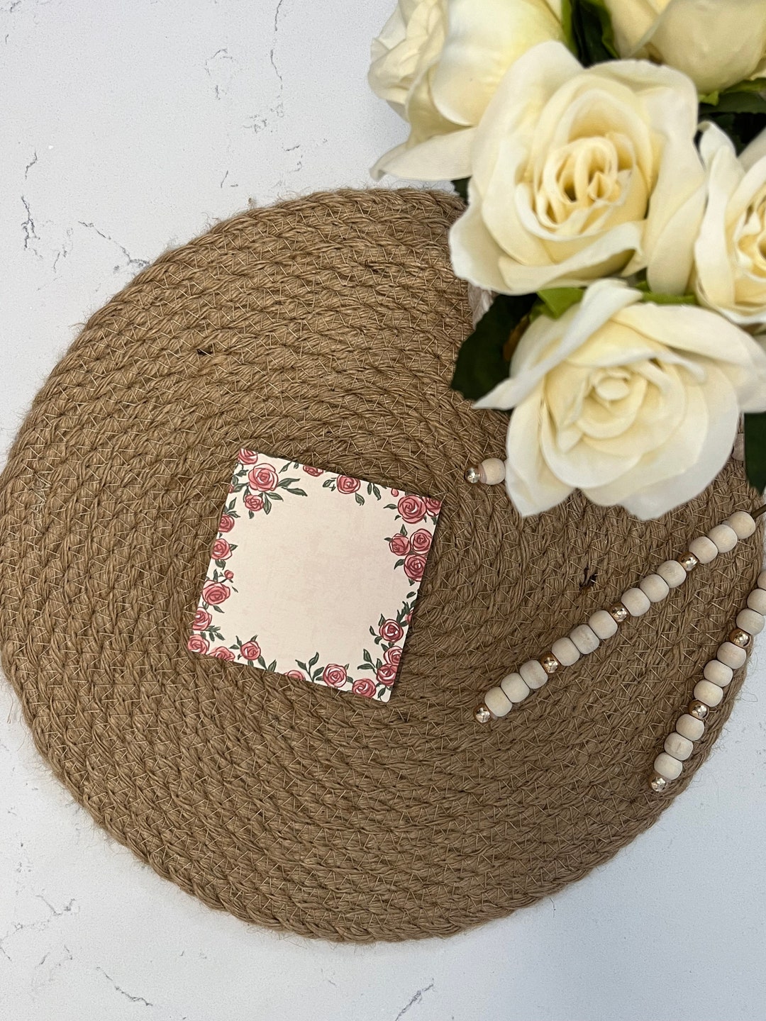 Rose Note Slips Beige and Pink - Etsy