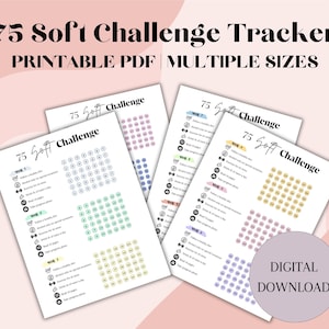 75 Soft Challenge Tracker, Fitness Journal, Health and Fitness Tracker ...