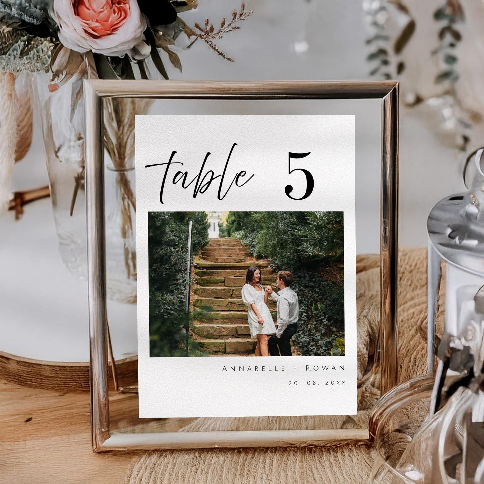 Wedding Photo Table Numbers, Reception Table Number, Digital Editable ...
