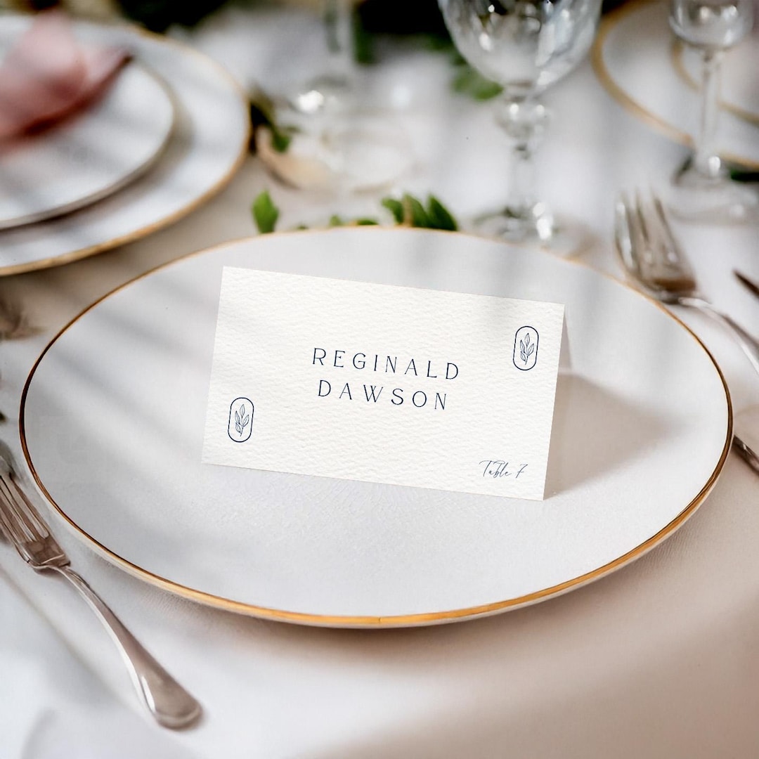 Elegant Wedding Name Card Template, Name Table Tent, Classy Minimal ...