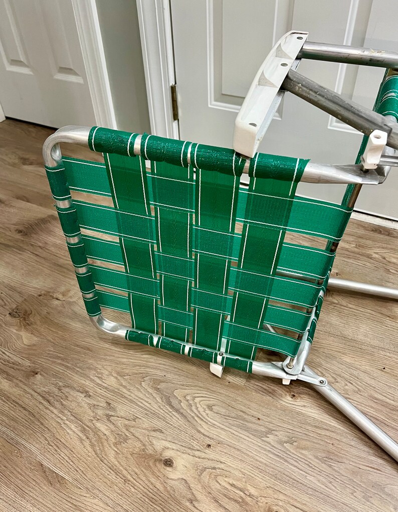 Green Mesh Folding Lawn Chair - Vintage - Etsy