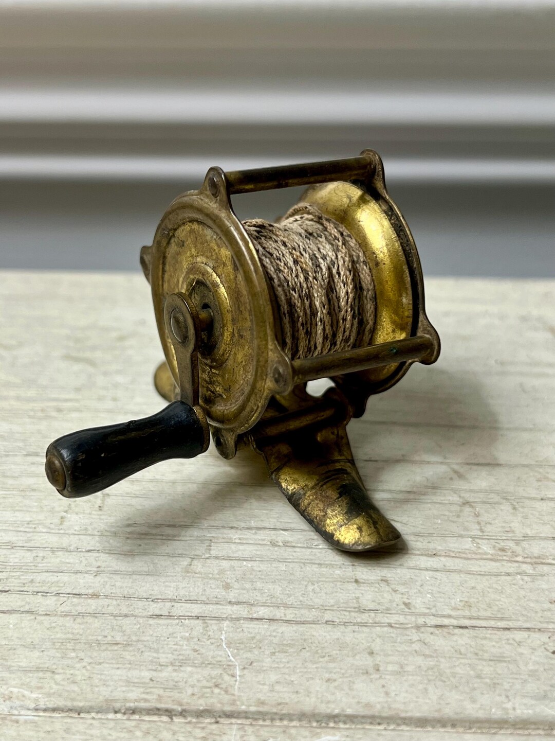 Tiny Antique Brass Fishing Reel - Late 1800’s - Etsy
