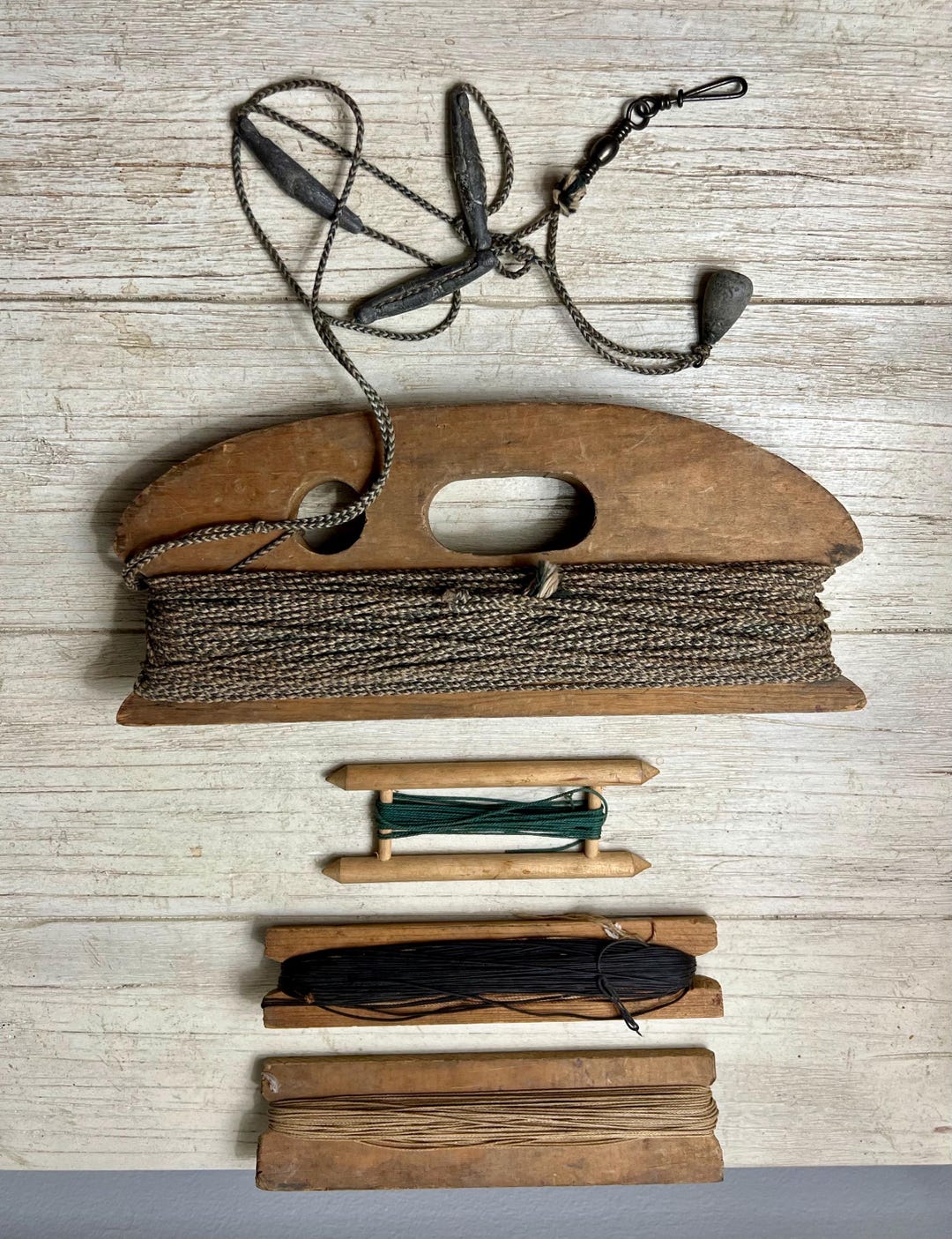 Antique Fishing Drop Line With Sinkers Plus 3 Old Lines. - Etsy