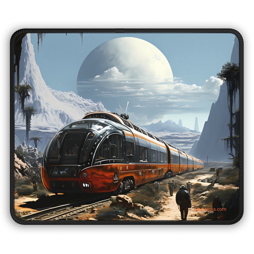 Train on Alien World Mouse Pad. SCI-FI. Planets. Trains. AI Art. - Etsy
