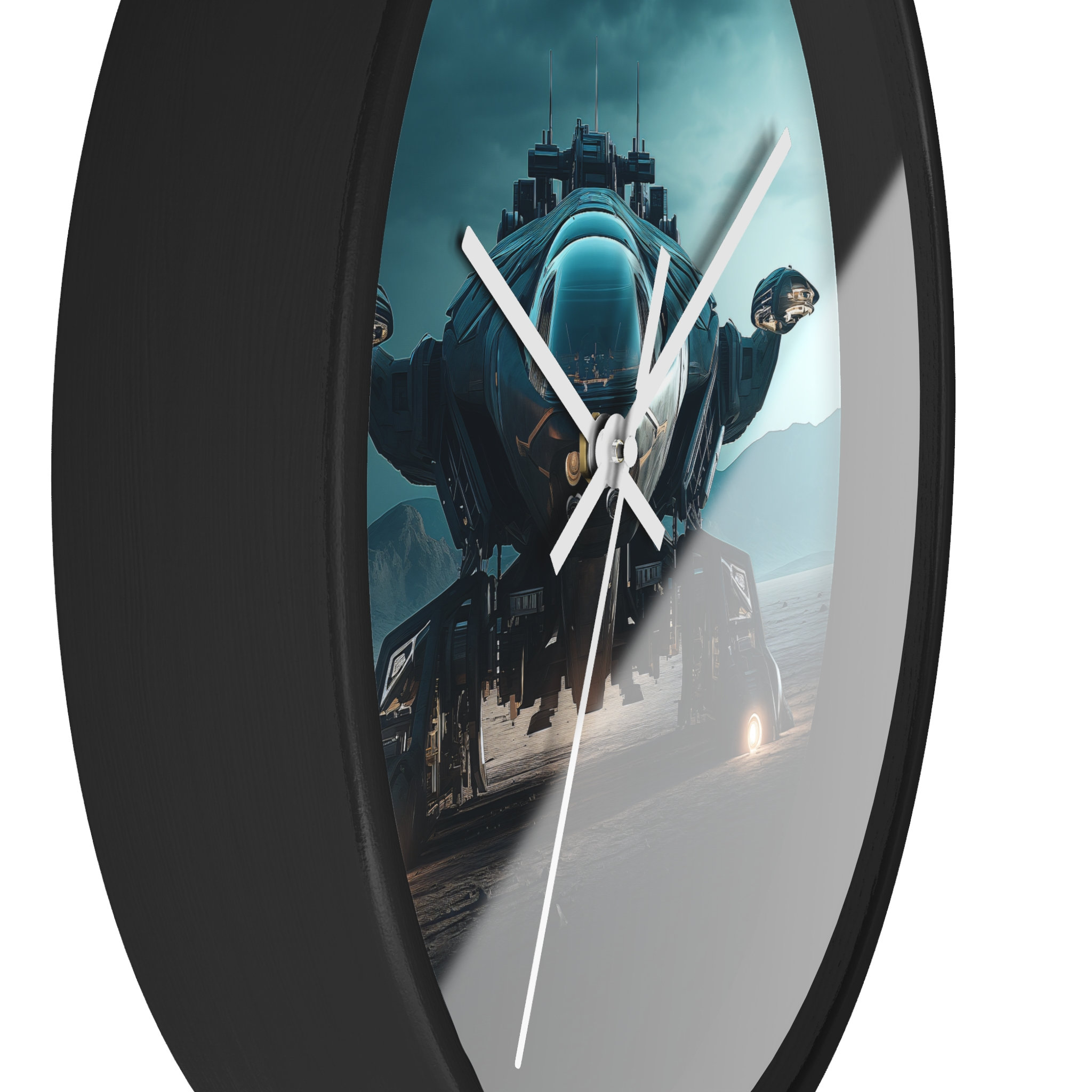 Starship Wall Clock. AI Art. Space. Starship. Alien World. Sci-fi. - Etsy