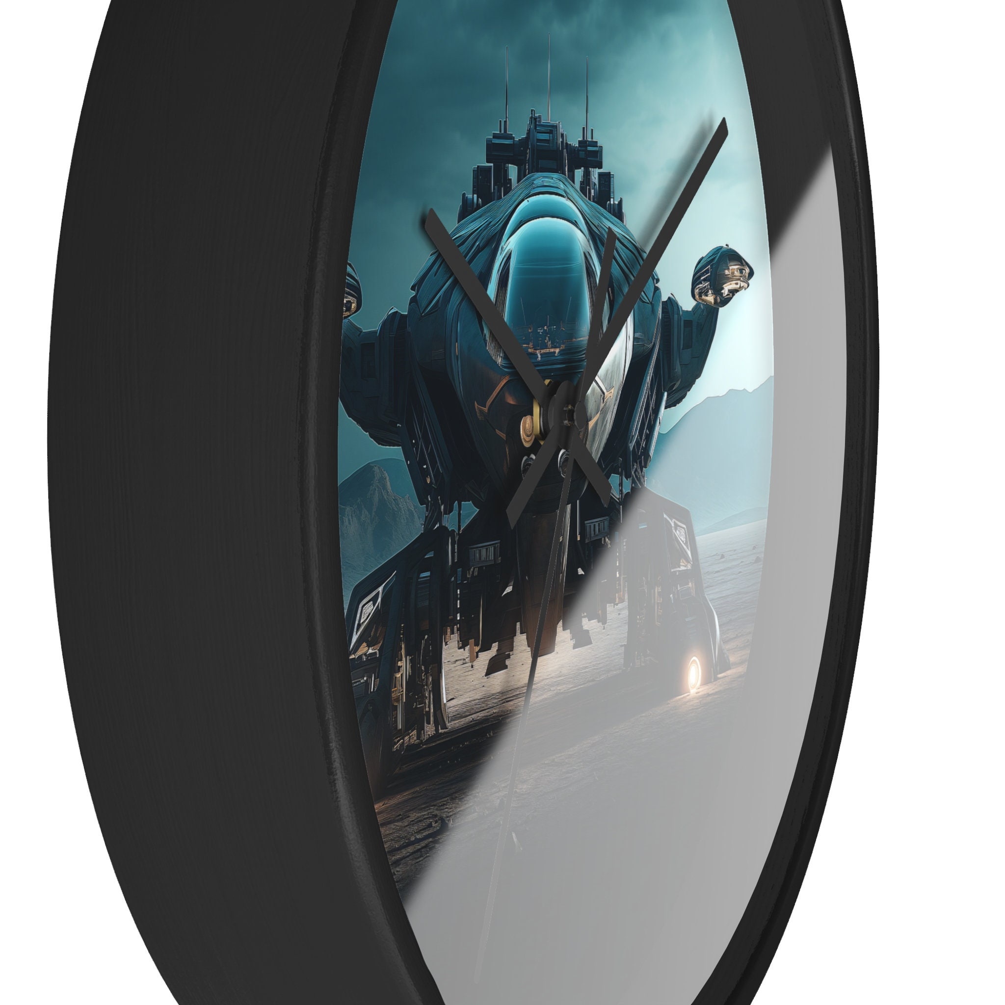 Starship Wall Clock. AI Art. Space. Starship. Alien World. Sci-fi. - Etsy