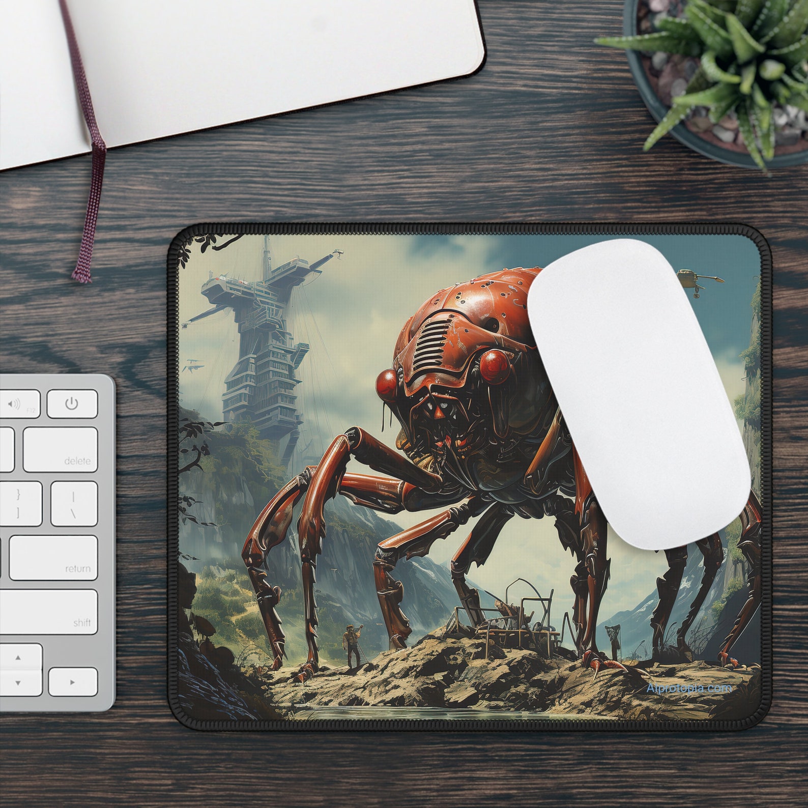 1950's Pulp Sci-fi Alien. Gaming Mouse Pad. AI. AI Art. Science Fiction ...