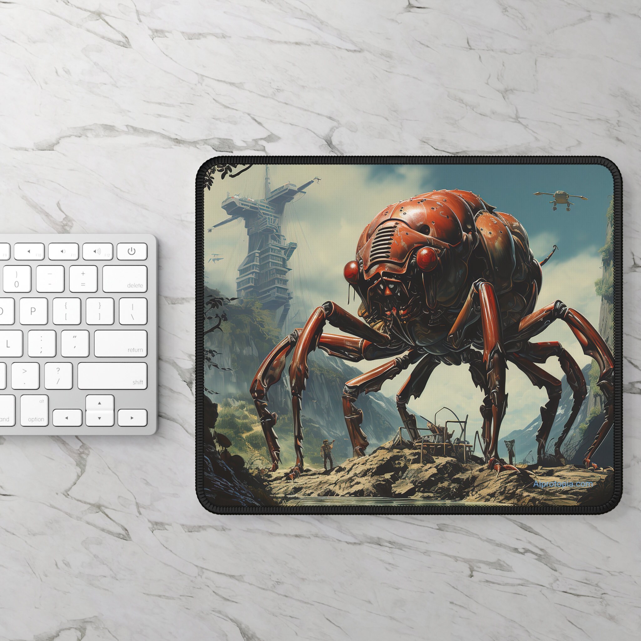 1950's Pulp Sci-fi Alien. Gaming Mouse Pad. AI. AI Art. Science Fiction ...