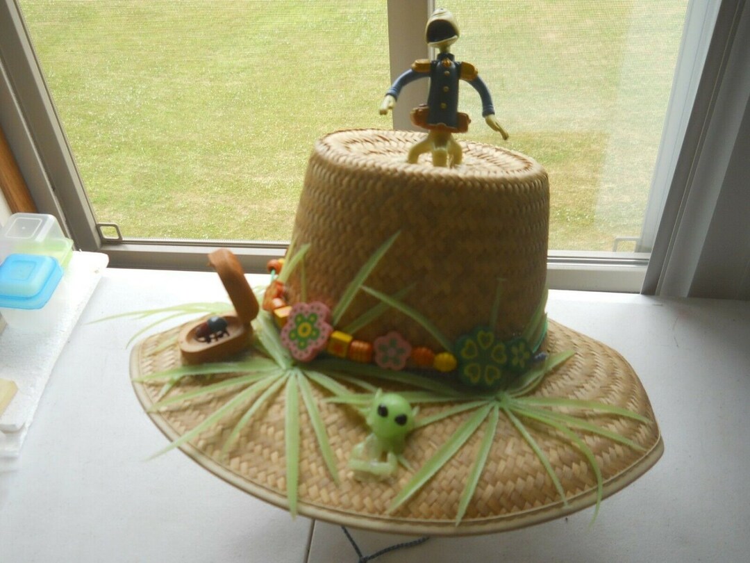 Decorative Straw Hat Handmade Party Seasonal Dress Up - Etsy